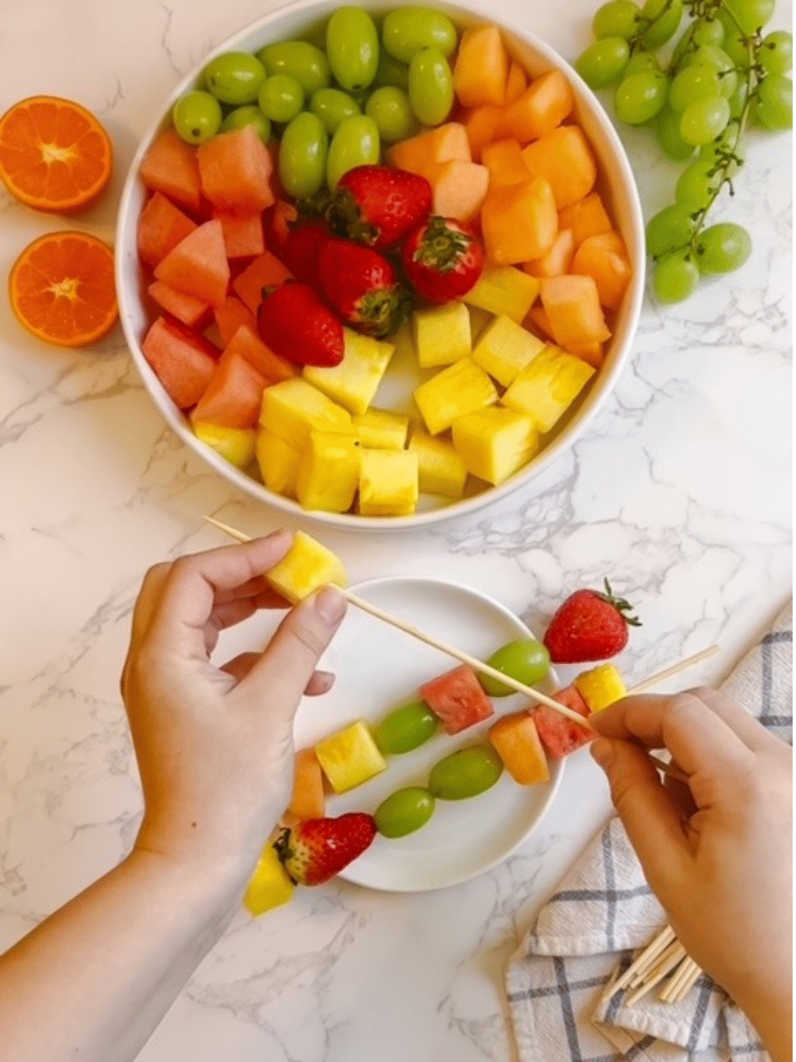 Easy Fruit Kabobs with a High Protein Fruit Dip - This Hygge Home